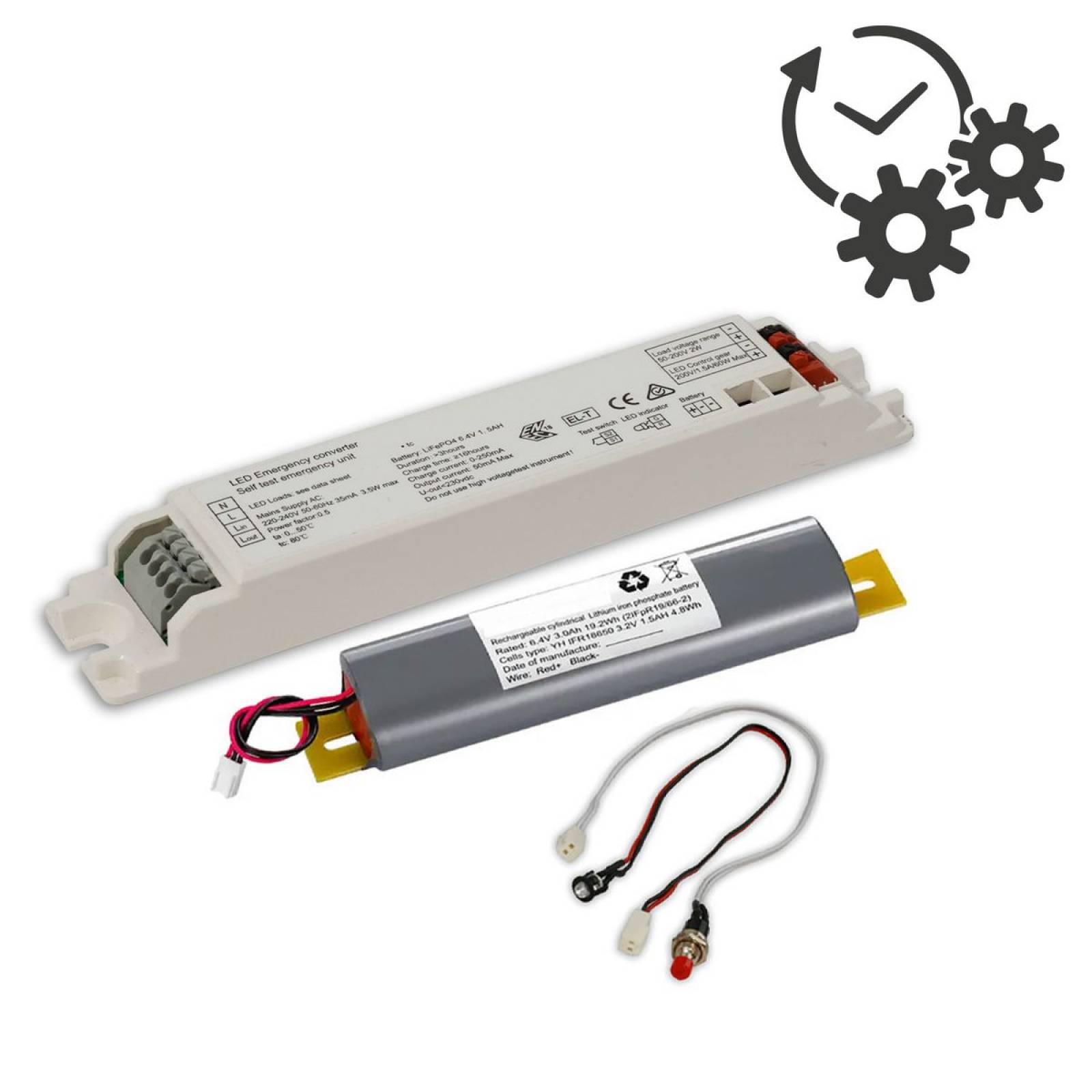 Notlicht-Upgrade LiFePO4 3000mAh 4W 50-300V DC ISOLED